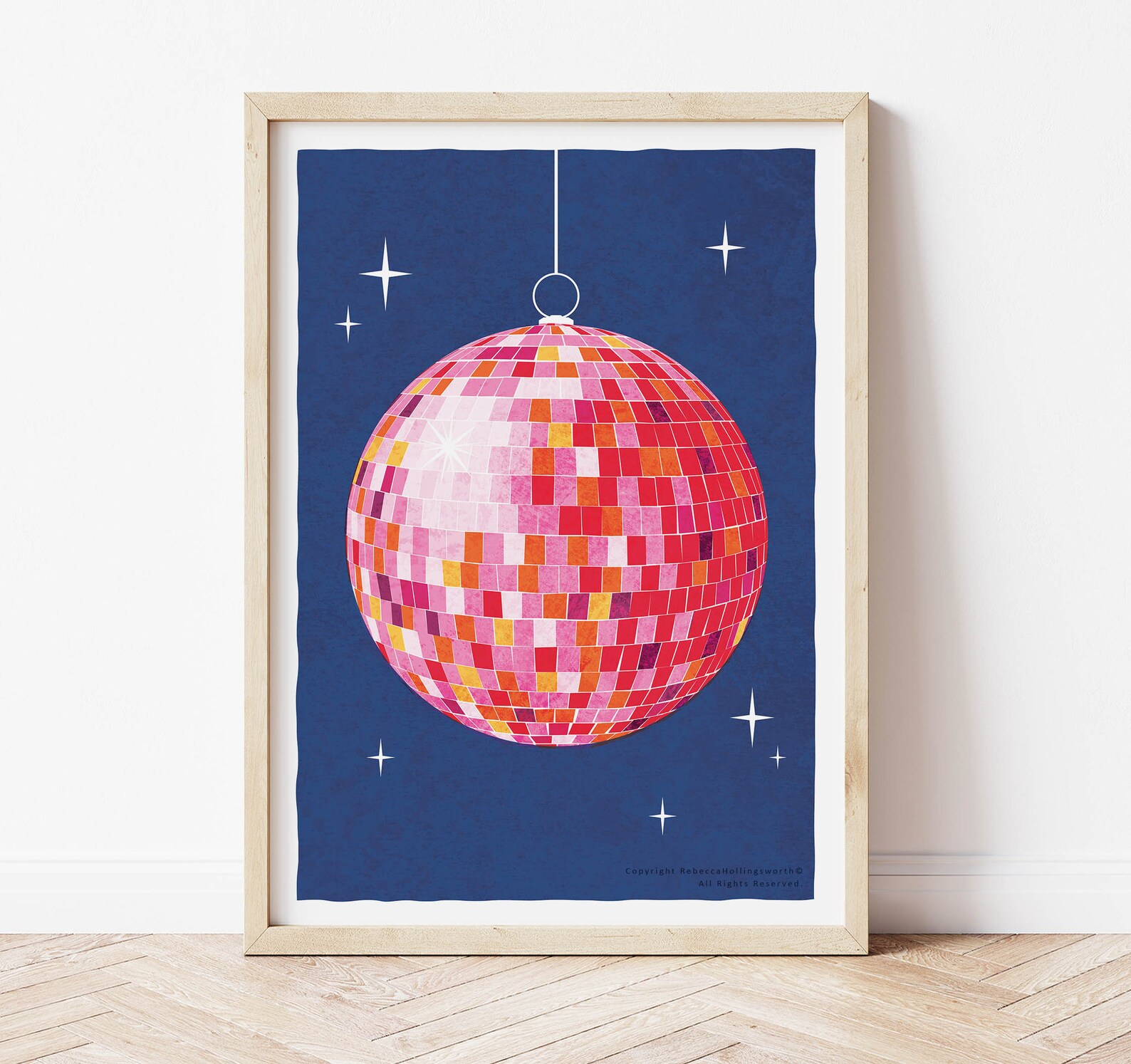 Disco Ball Art Print / A3 / Kitchen Disco Wall Art / Illustration ...