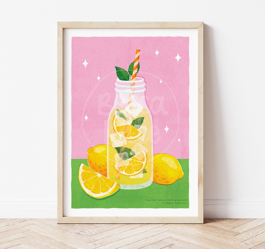 Lemonade - Art Print - A3 - Wall Art - Kitchen Decor - Fruit Art Print ...