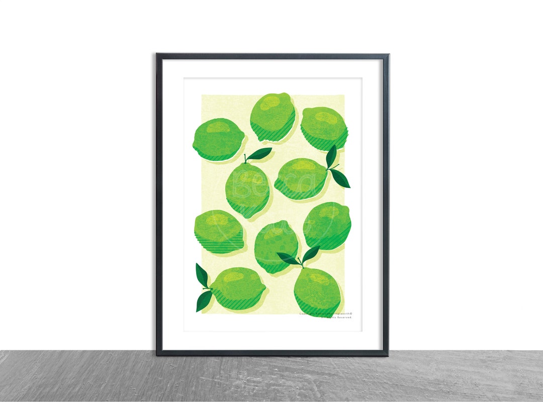 Limes - Art Print - A4 - Wall Art - Kitchen Decor - Fruit Art Print ...