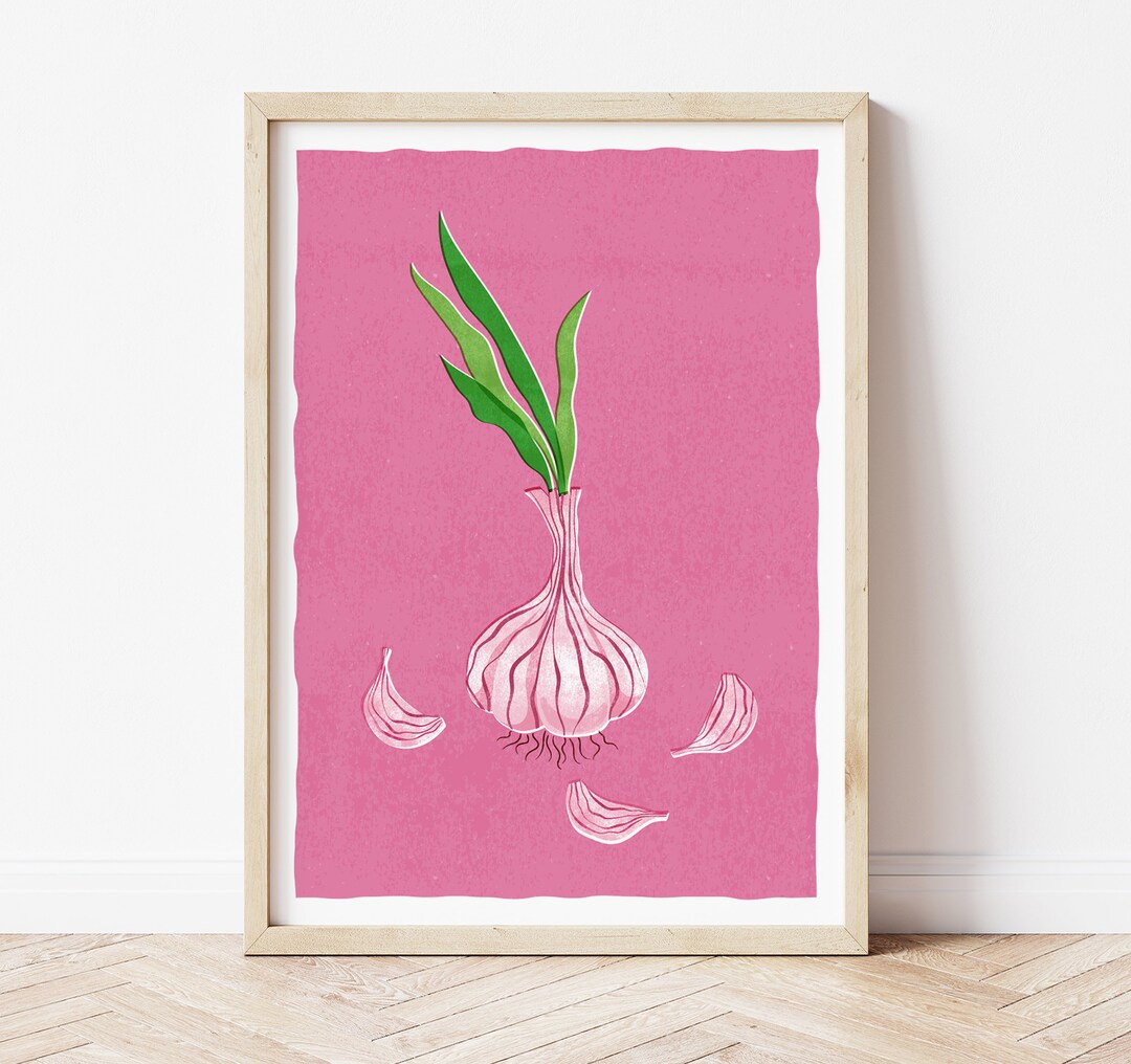 Garlic / Kitchen Art Print / A3 / Wall Art / Illustration / Home Decor ...
