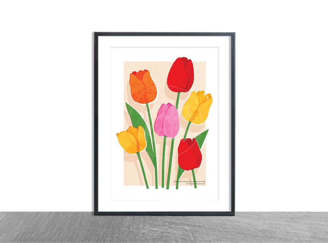 A4 Tulip Art Print / Tulip Flower / Spring Flower Gallery / Floral ...