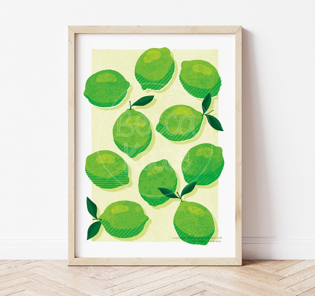 Limes - Art Print - A3 - Wall Art - Kitchen Decor - Fruit Art Print ...