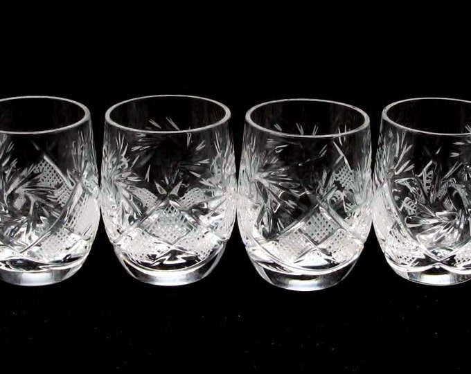 Set of 6 Russian Cut Crystal Glasses/tumblers Suitable for Hot/cold ...
