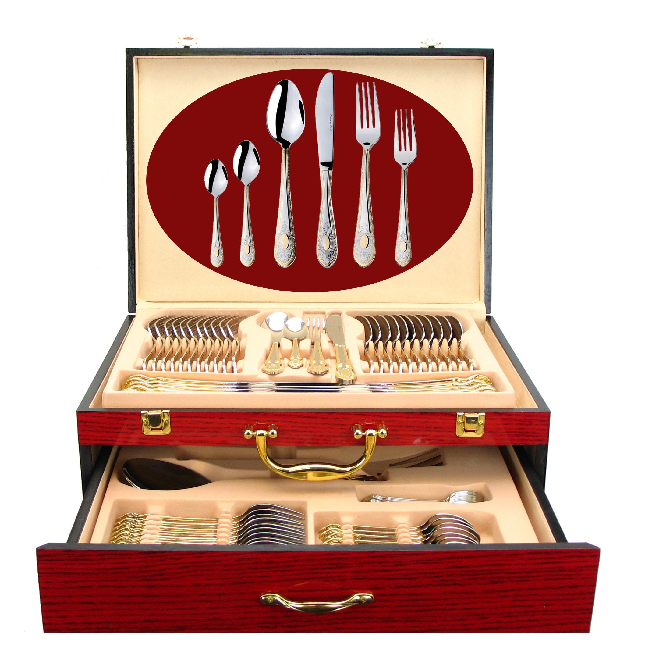 75-piece "medallion" Flatware Silverware Set, Dining Service for 12 ...