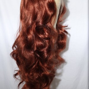 Red Body Wave Synthetic Curly Lace Front Wig – 13x6 Parting Space Super ...
