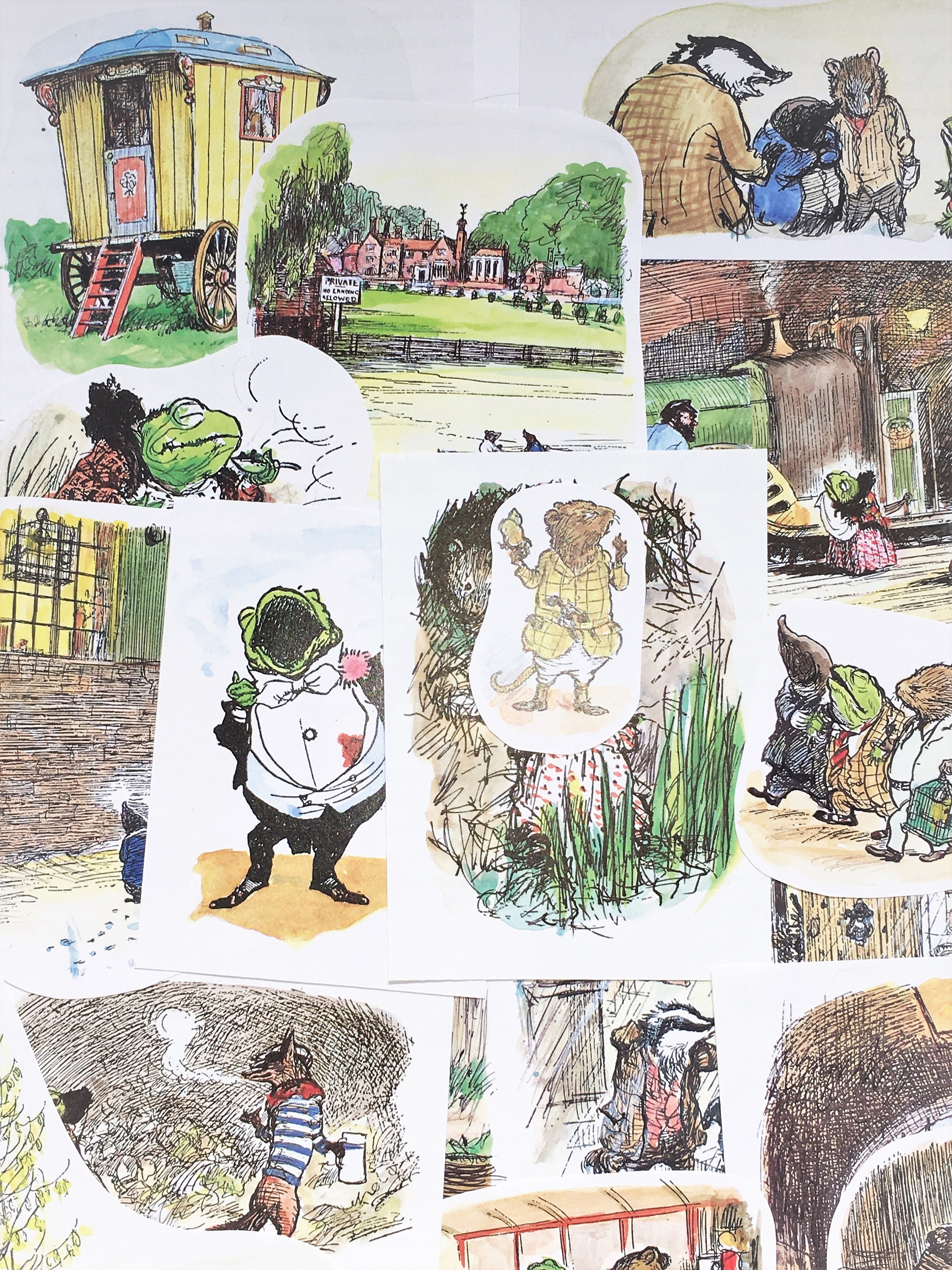 WIND in the WILLOWS 50 Pieces Illustrations Vintage Paper Ephemera Pack ...