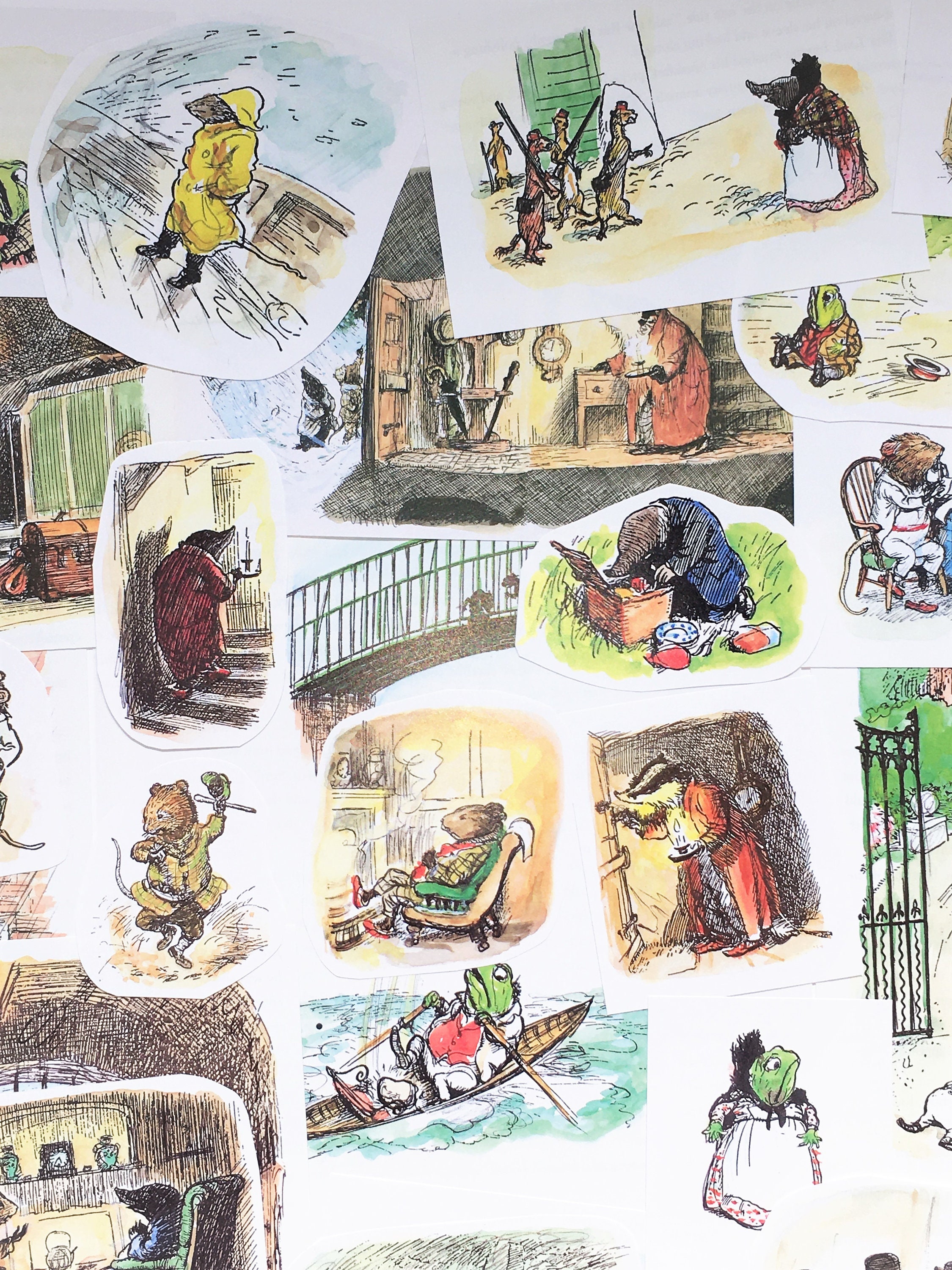 WIND in the WILLOWS - 50+ Pieces - Illustrations Vintage Paper Ephemera ...