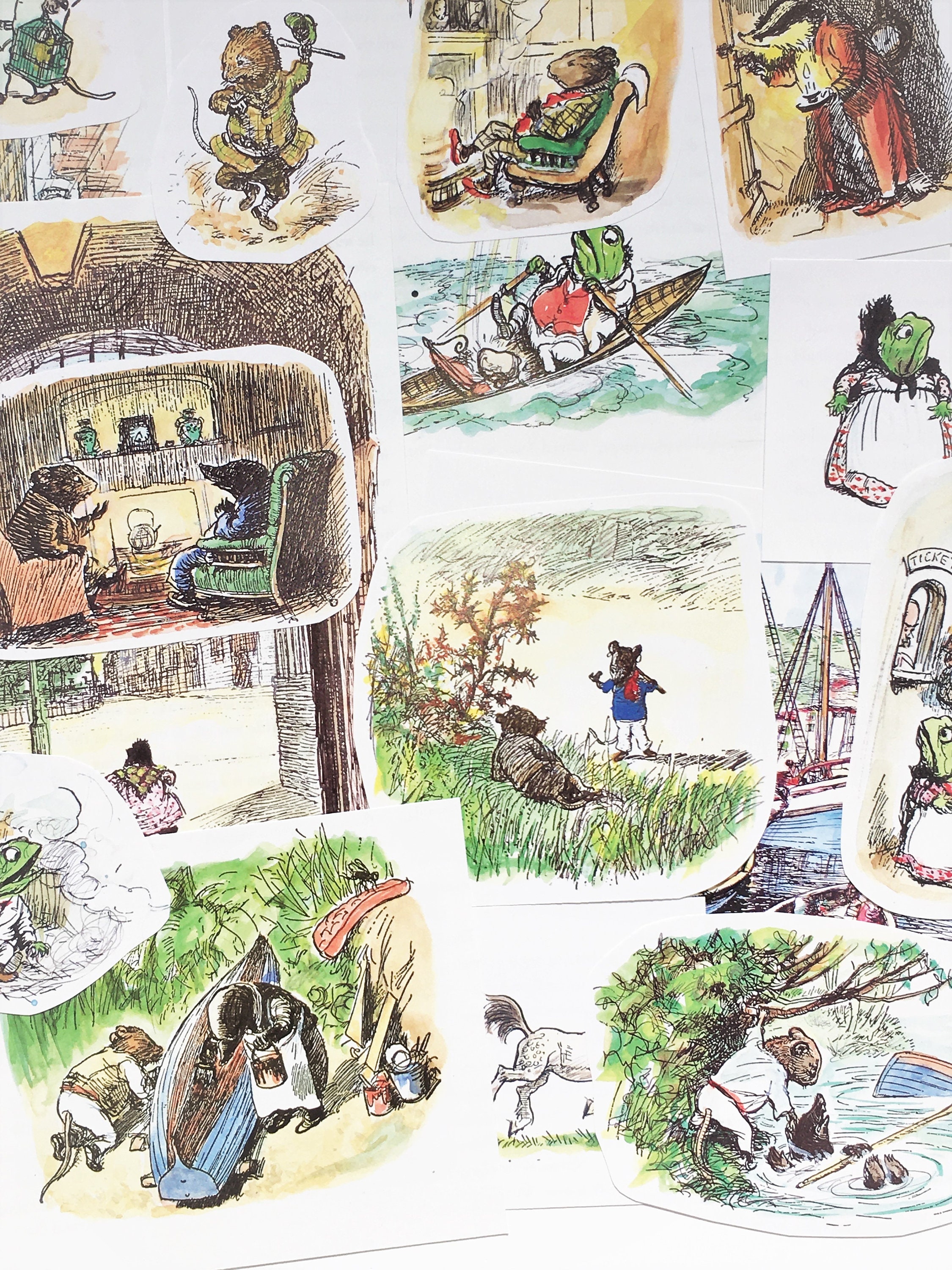 WIND in the WILLOWS - 50+ Pieces - Illustrations Vintage Paper Ephemera ...