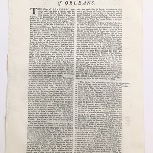 1700s Extra Large ANTIQUE History Book Pages, 18th Century, 20 Sheets ...