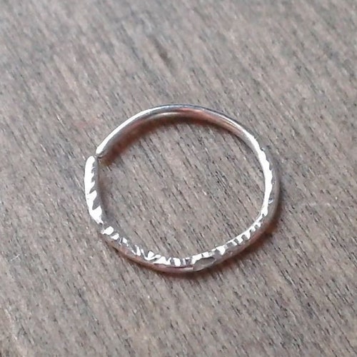 Rook Earring Piercing 16g Diamond Cut 16g Rook Hoop Silver | Etsy