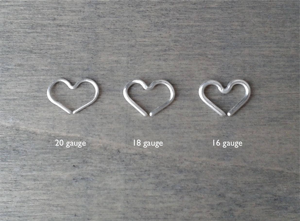 Silver Heart Hoop Rook Piercing Daith Earring Tragus Hoop | Etsy