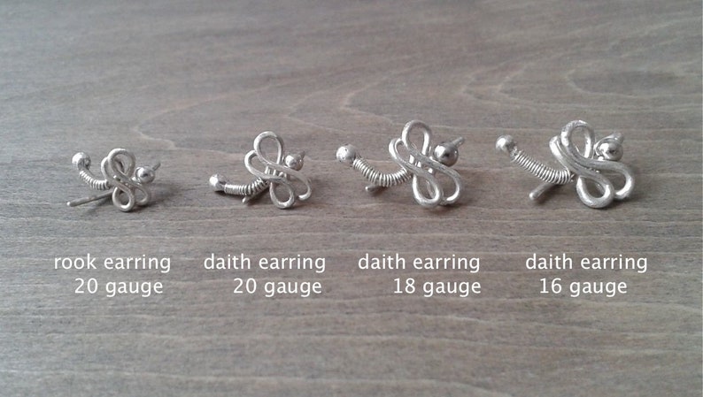 Rook earring forward helix hoop sterling silver daith | Etsy