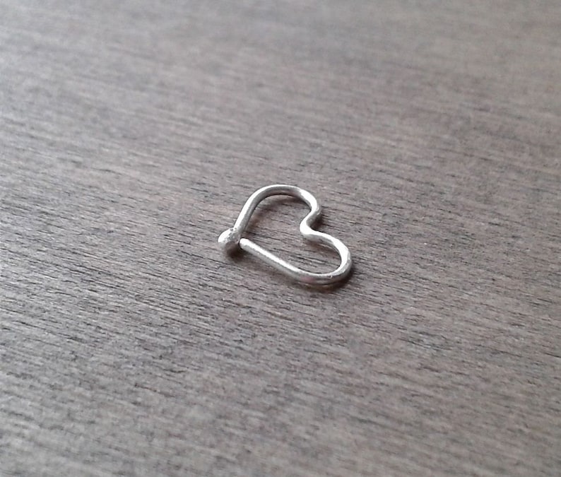 Small Heart Earring, Tragus Hoop, Cartilage Earring, Rook Piercing ...