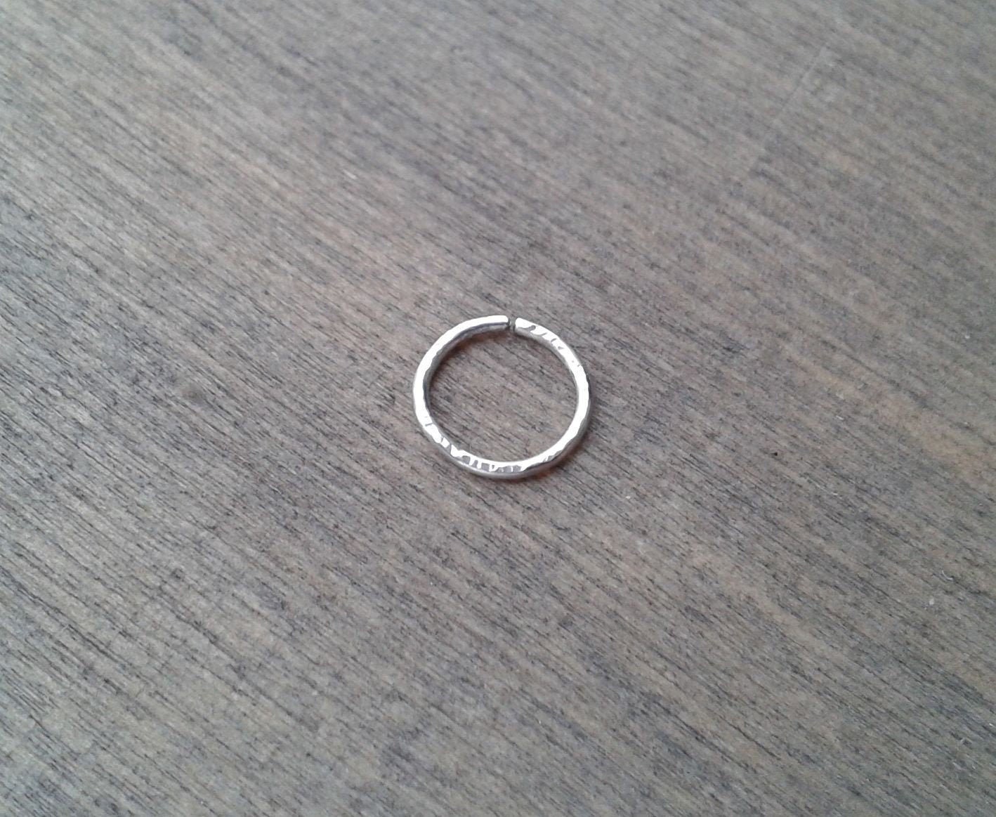 Single hoop earring patterned hoop 20 18 16 14 12 gauge | Etsy