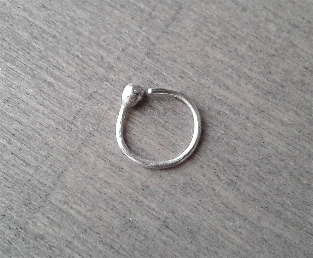 Tiny Daith Hoop, Cartilage Earring, Small Silver Hoop 22, 20, 18, 16 ...