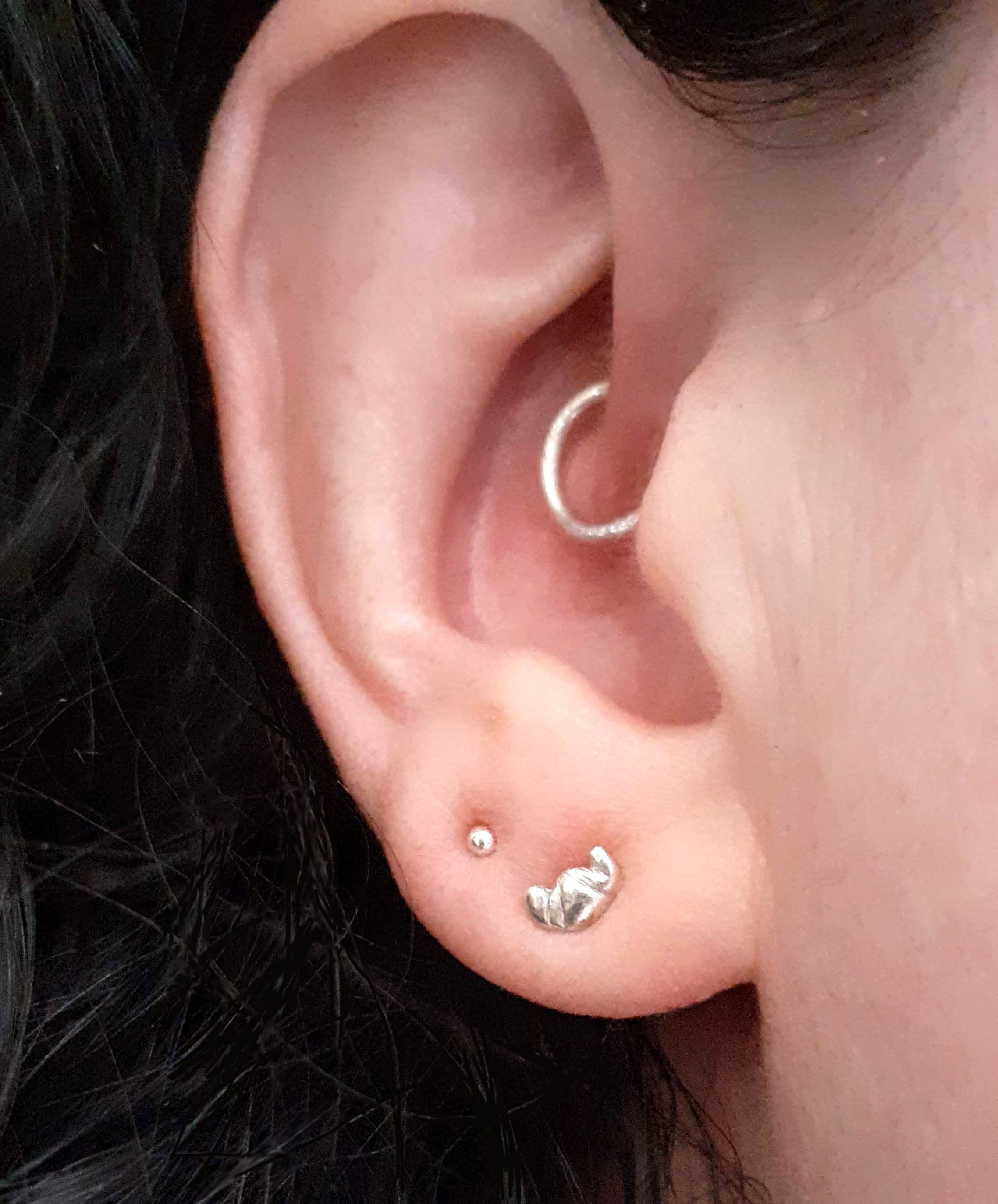 Single Hoop Earring, Patterned Hoop, 20 18 16 14 12 Gauge Piercing ...