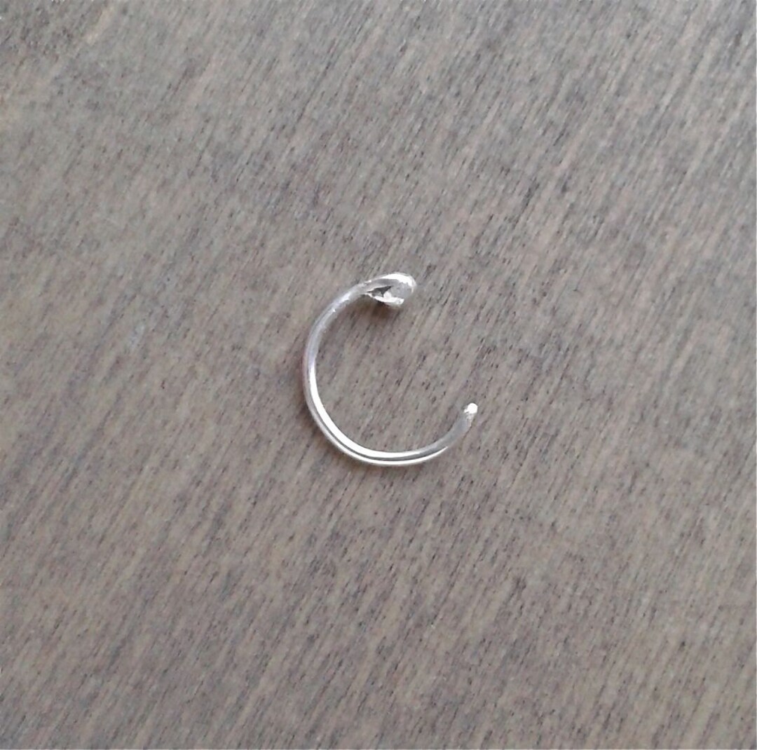 Silver Nose Ring, Thin Nose Hoop for Nose Piercing, Nose Stud Ring, 22 ...