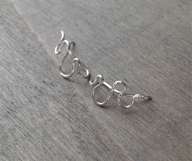 Wavy Hammered Ear Cuffs Contemporary Minimalist Jewelry - Etsy UK