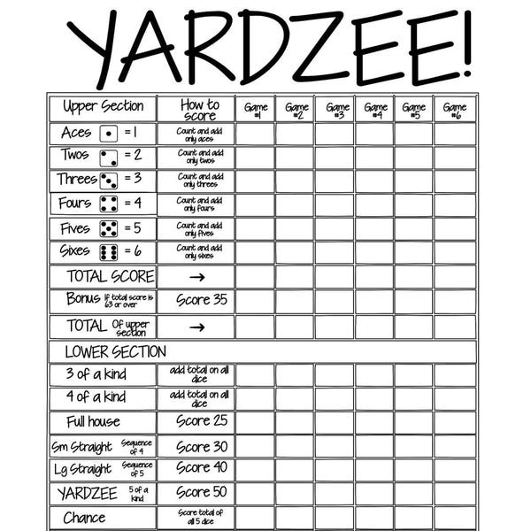 Yardzee - Etsy