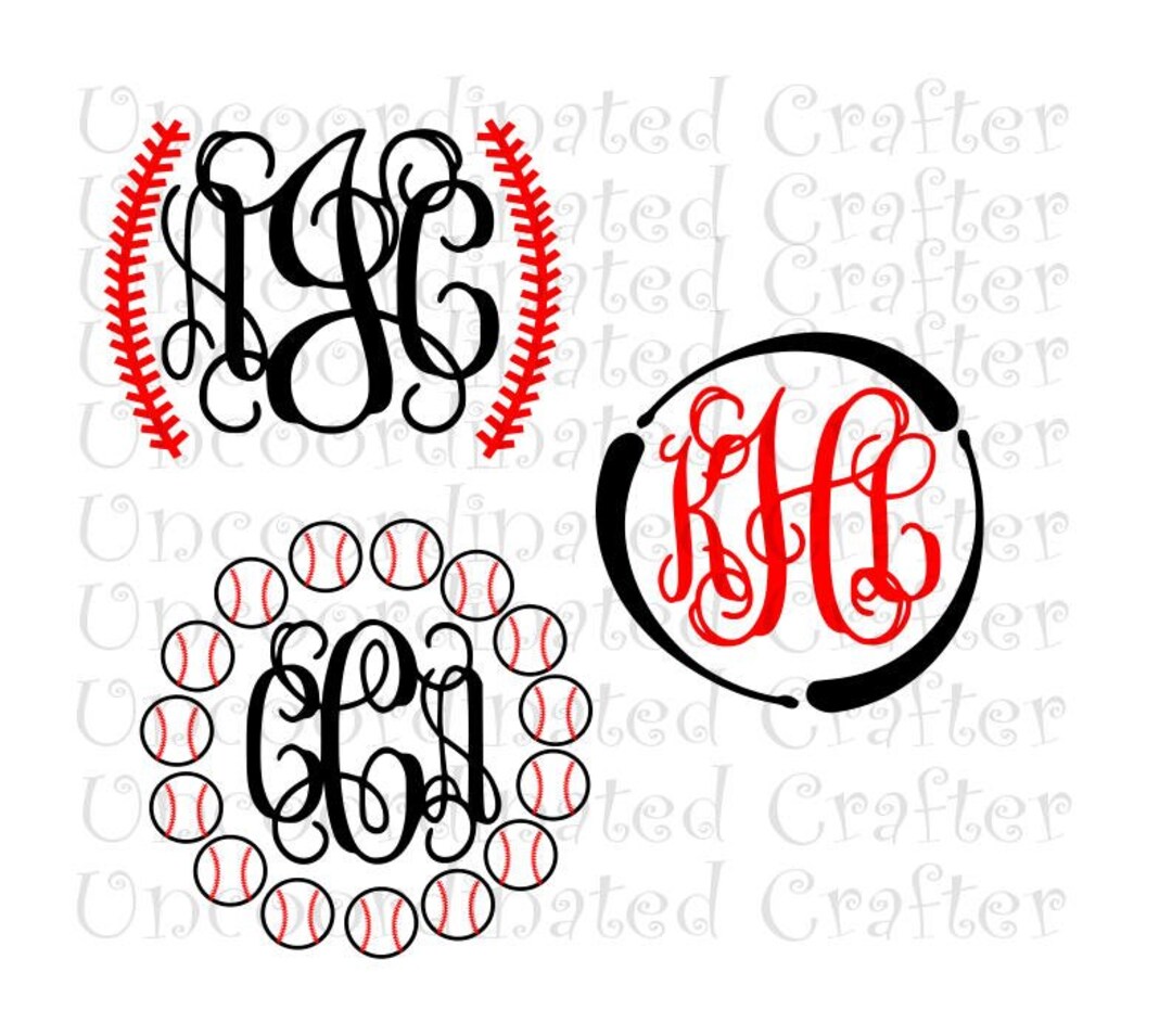 Baseball Monogram Frame Set, Ball Circle Frame, Baseball Monogram Frame ...