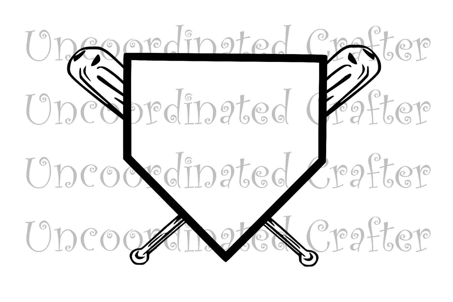 Baseball Bats Crossed Over Plate Baseball Bats Crossed Over Plate