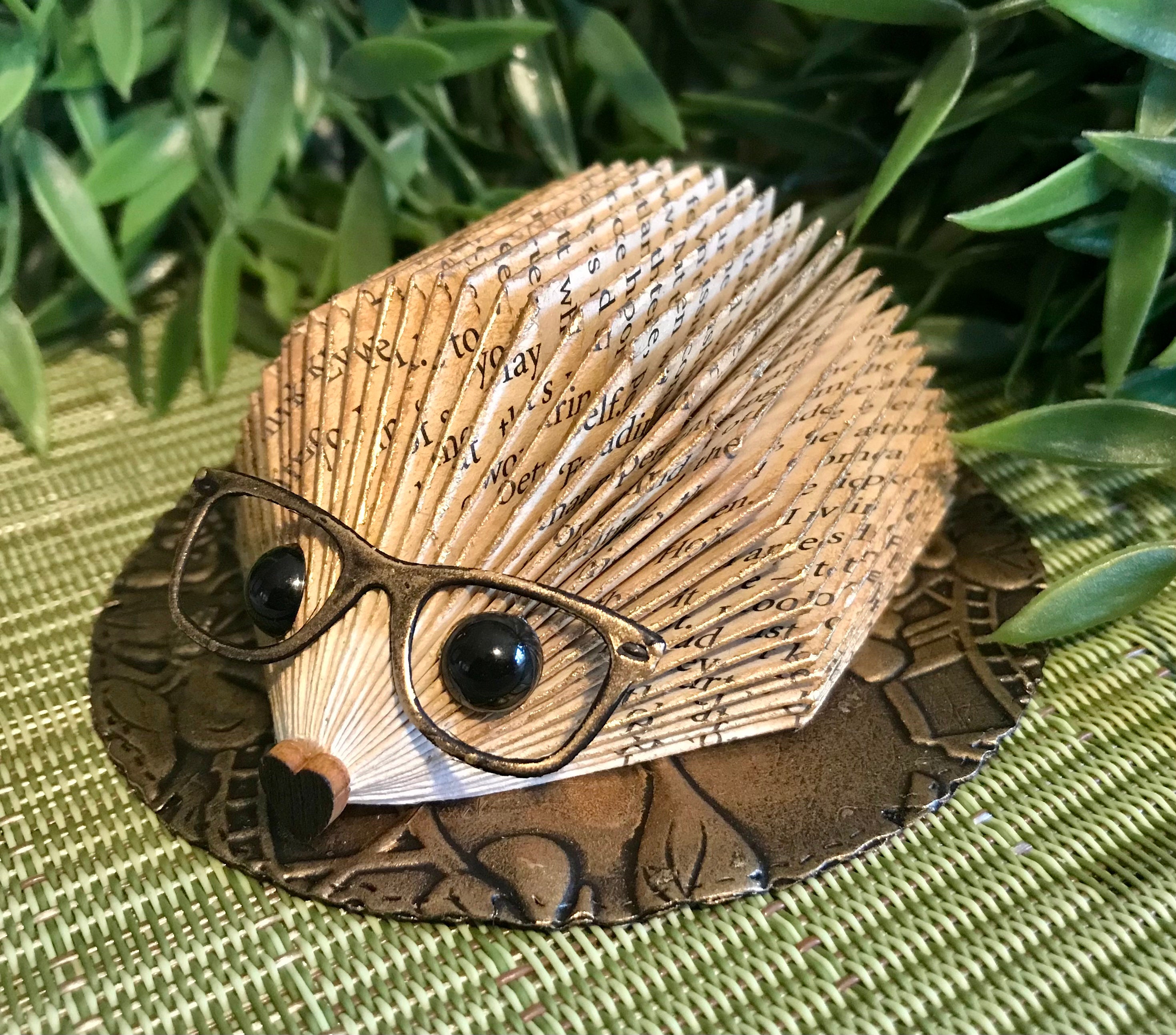 Small Vintage Paper Book Hedgehog - Etsy UK