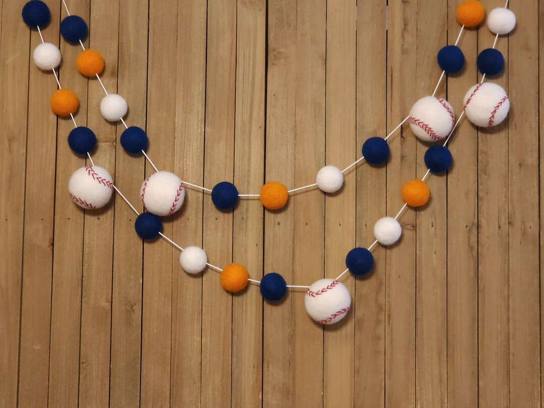 Baseball Felt Ball Garland, School Spirt Decor, Sports Team Colors ...