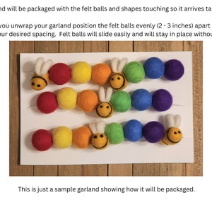 Star Spangled Banner Felt Ball Garland, 4th of July Decorations, Red ...