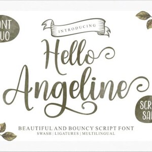 Hello Angeline - Calligraphy Font, Script Font, Cricut Font Svg ...