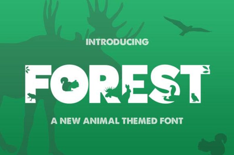 Forest Silhouette Font - Calligraphy Font, Script Font, Cricut Font Svg ...