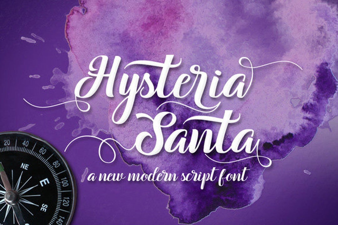 Hysteria Santa Calligraphy Font, Script Font, Cricut Font Svg, Cursive ...