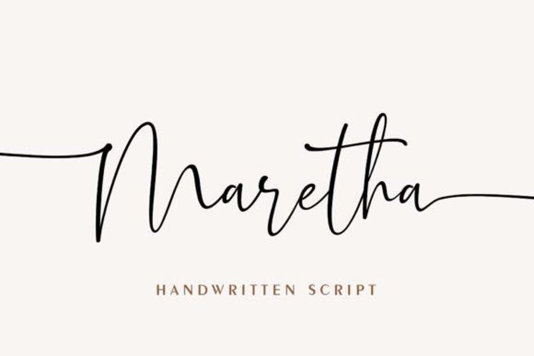 Maretha - Calligraphy Font, Script Font, Cricut Font Svg, Cursive Font ...