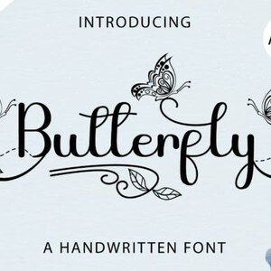 Butterfly - Calligraphy Font, Script Font, Cricut Font Svg, Cursive ...