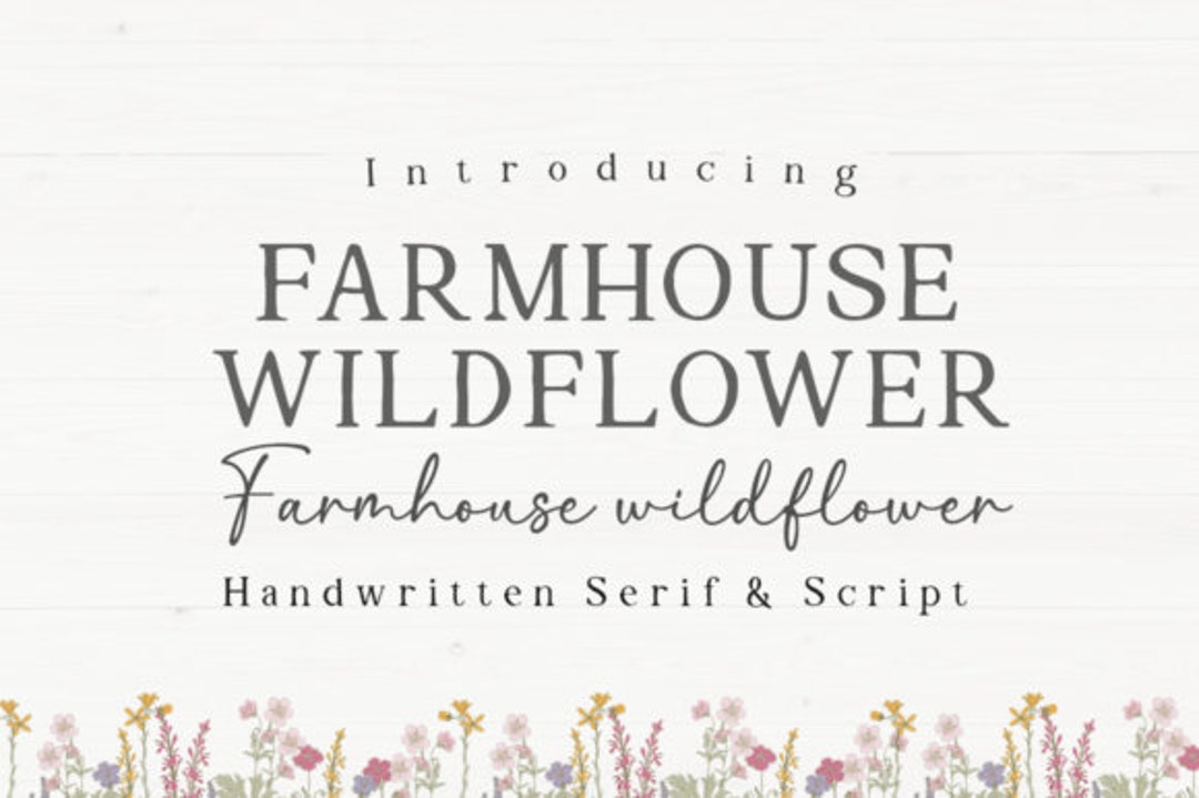 Farmhouse Wildflower Calligraphy Font, Script Font, Cricut Font Svg ...