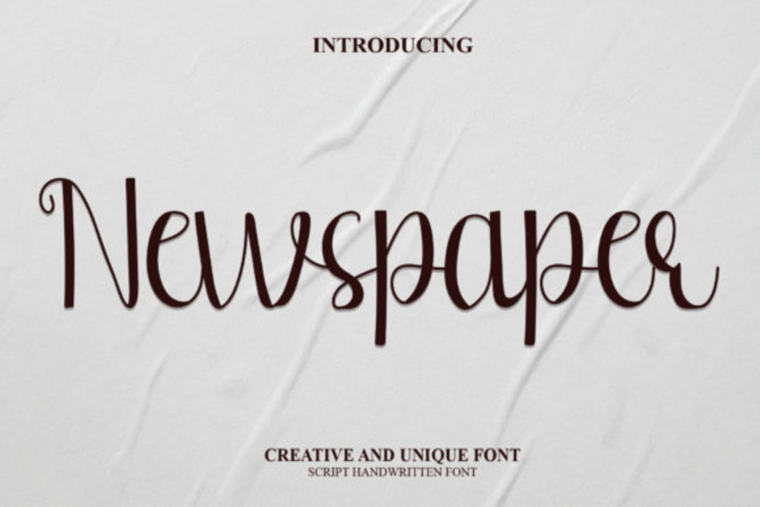 Newspaper - Calligraphy Font, Script Font, Cricut Font Svg, Cursive ...