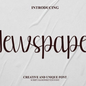 Newspaper - Calligraphy Font, Script Font, Cricut Font Svg, Cursive ...