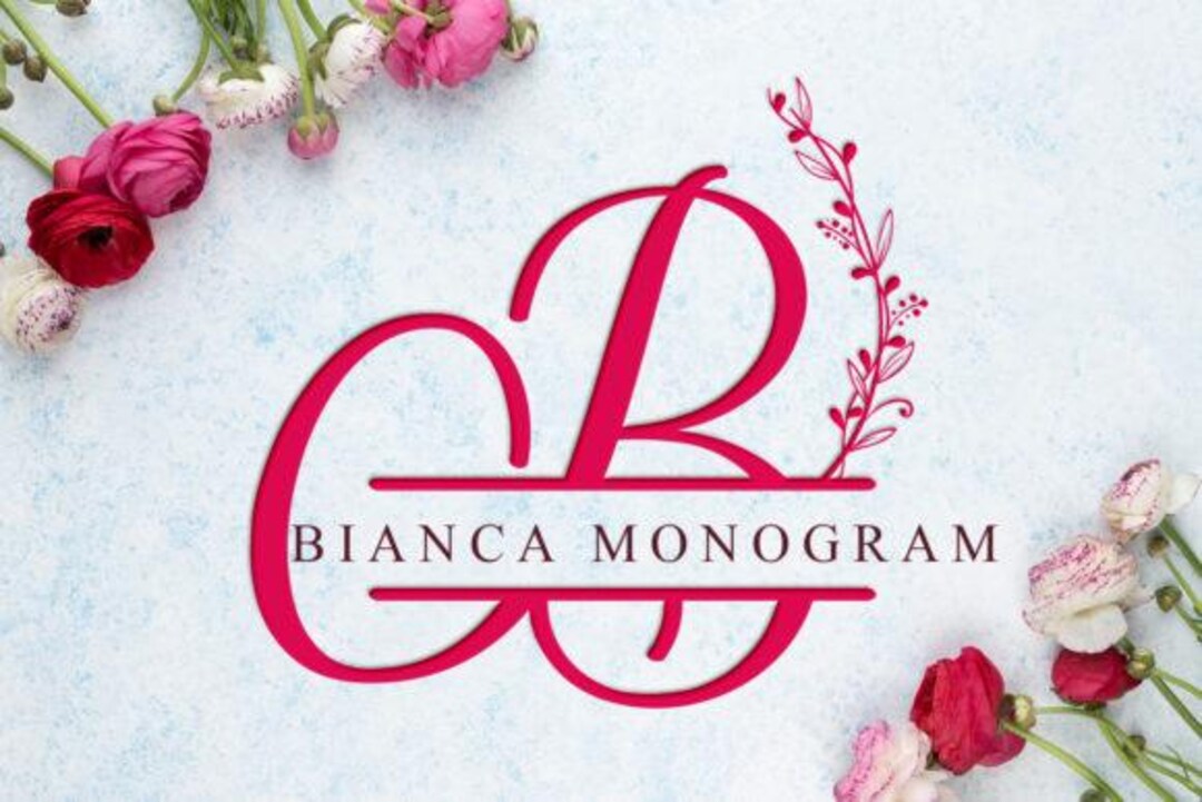 Bianca Monogram - Calligraphy Font, Script Font, Cricut Font Svg ...