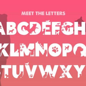 Doggies Silhouette Font Calligraphy Font, Script Font, Cricut Font Svg, Cursive Font, Procreate ...