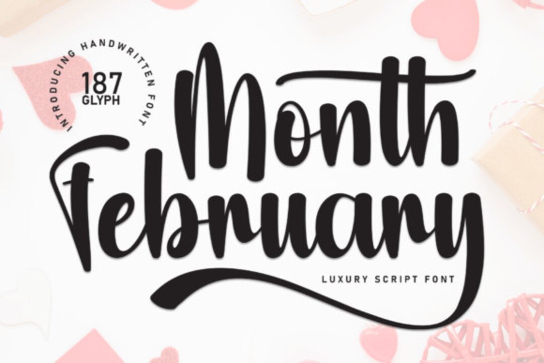 Month February - Calligraphy Font, Script Font, Cricut Font Svg ...