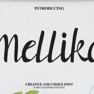 Mellika - Calligraphy Font, Script Font, Cricut Font Svg, Cursive Font ...