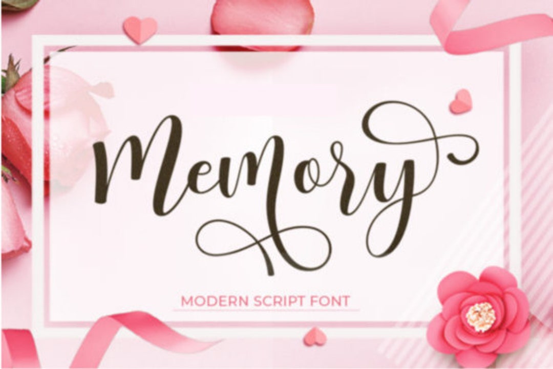 Memory - Calligraphy Font, Script Font, Cricut Font Svg, Cursive Font ...