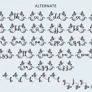 Butterfly Calligraphy Font, Script Font, Cricut Font Svg, Cursive Font ...