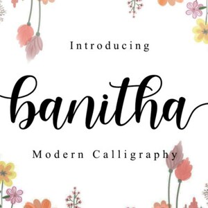 Banitha Calligraphy Font, Script Font, Cricut Font Svg, Cursive Font, Procreate Font, Wedding ...