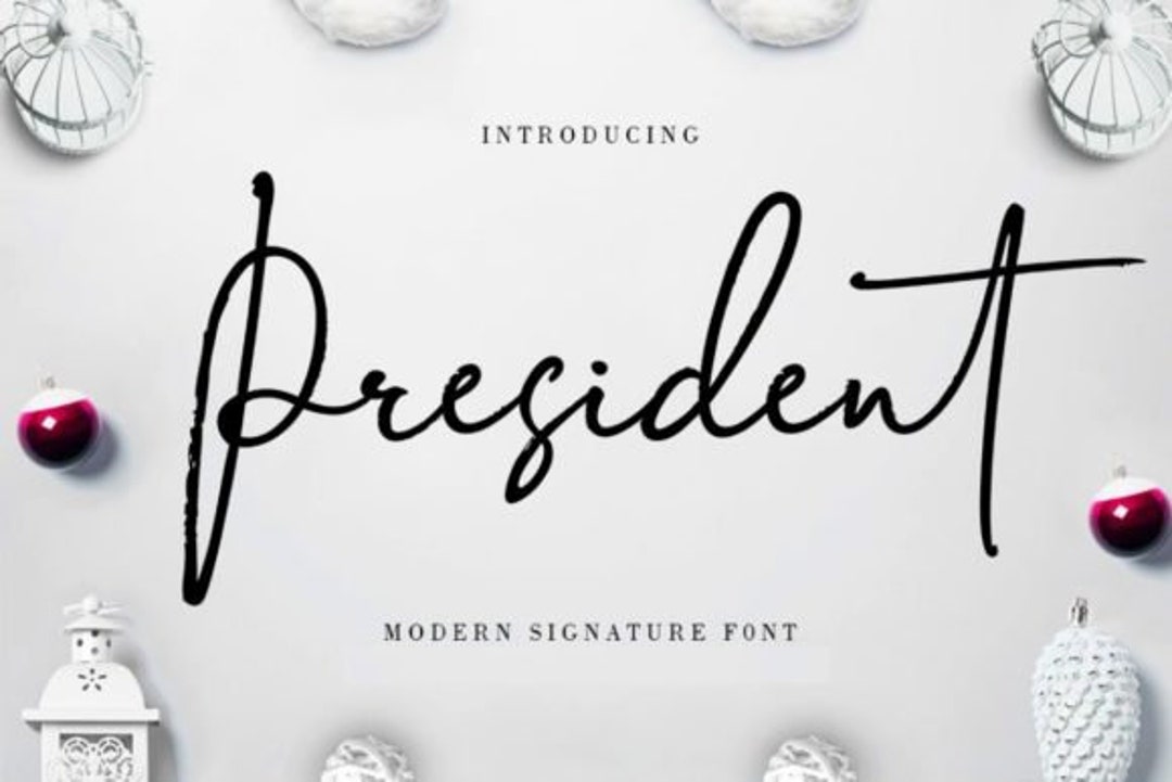 President - Calligraphy Font, Script Font, Cricut Font Svg, Cursive ...