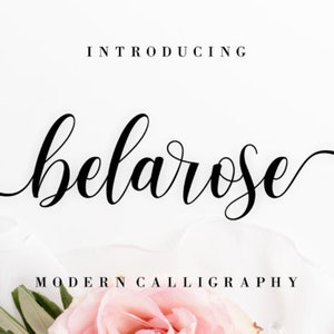 Belarose - Calligraphy Font, Script Font, Cricut Font Svg, Cursive Font, Procreate Font, Wedding ...