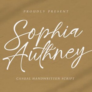 Sophia Authney - Calligraphy Font, Script Font, Cricut Font Svg, Cursive Font, Procreate Font ...