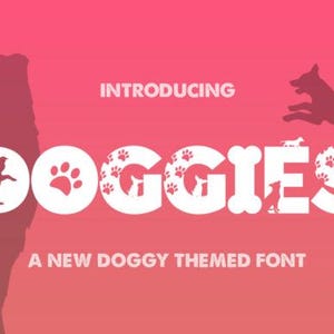 Doggies Silhouette Font Calligraphy Font, Script Font, Cricut Font Svg, Cursive Font, Procreate ...