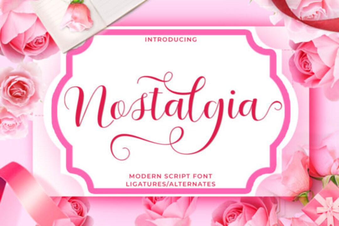 Nostalgia Script Calligraphy Font, Script Font, Cricut Font Svg ...