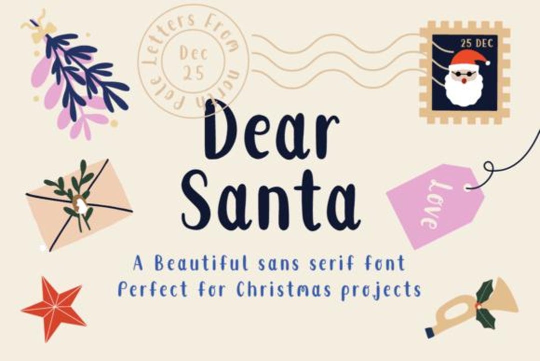 Dear Santa Calligraphy Font, Script Font, Cricut Font, Cursive Font ...