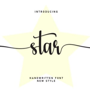 Star Calligraphy Font, Script Font, Cricut Font Svg, Cursive Font ...